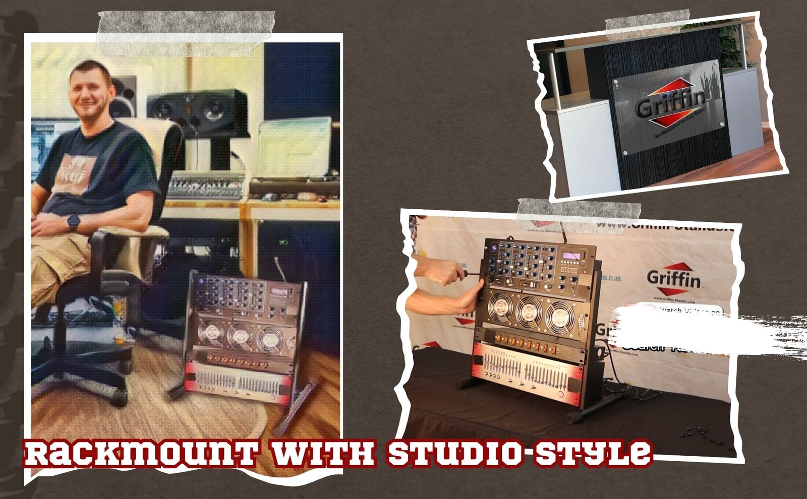 Studio Rack Mount Stand - GRIFFIN Recording Mixer Equipment Gear Case ...