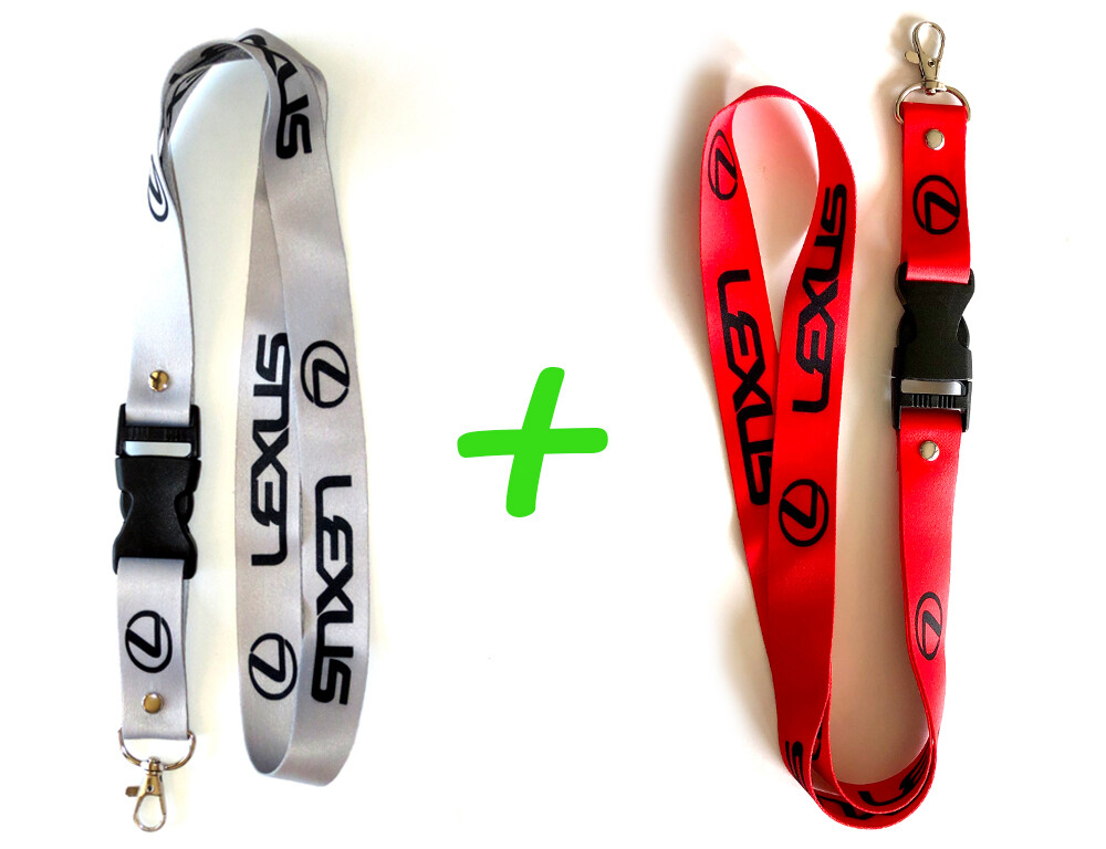 2x LEXUS Lanyards 1 inch x 22 inch KeyChain ID Badge Cardholder GRAY ...