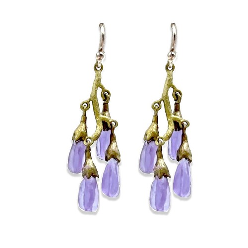 MICHAEL MICHAUD Virginia Bluebell lavender Long Wire Earrings 3585 | eBay