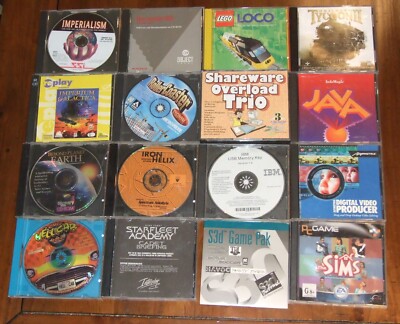 16 miscellaneous programs, games etc.on CD for 90s CD-Rom vintage PC #9 ...