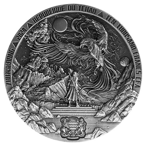 Zhu Rong God of Fire 2024 10000 Francs CFA 2 oz Pure Silver Coin Chad ...