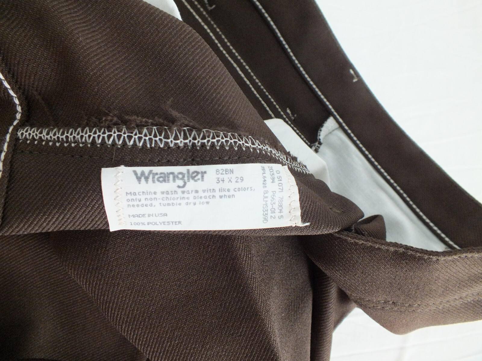 dark brown WRANGLER WESTERN Cowboy Polyester SLACKS P… - Gem