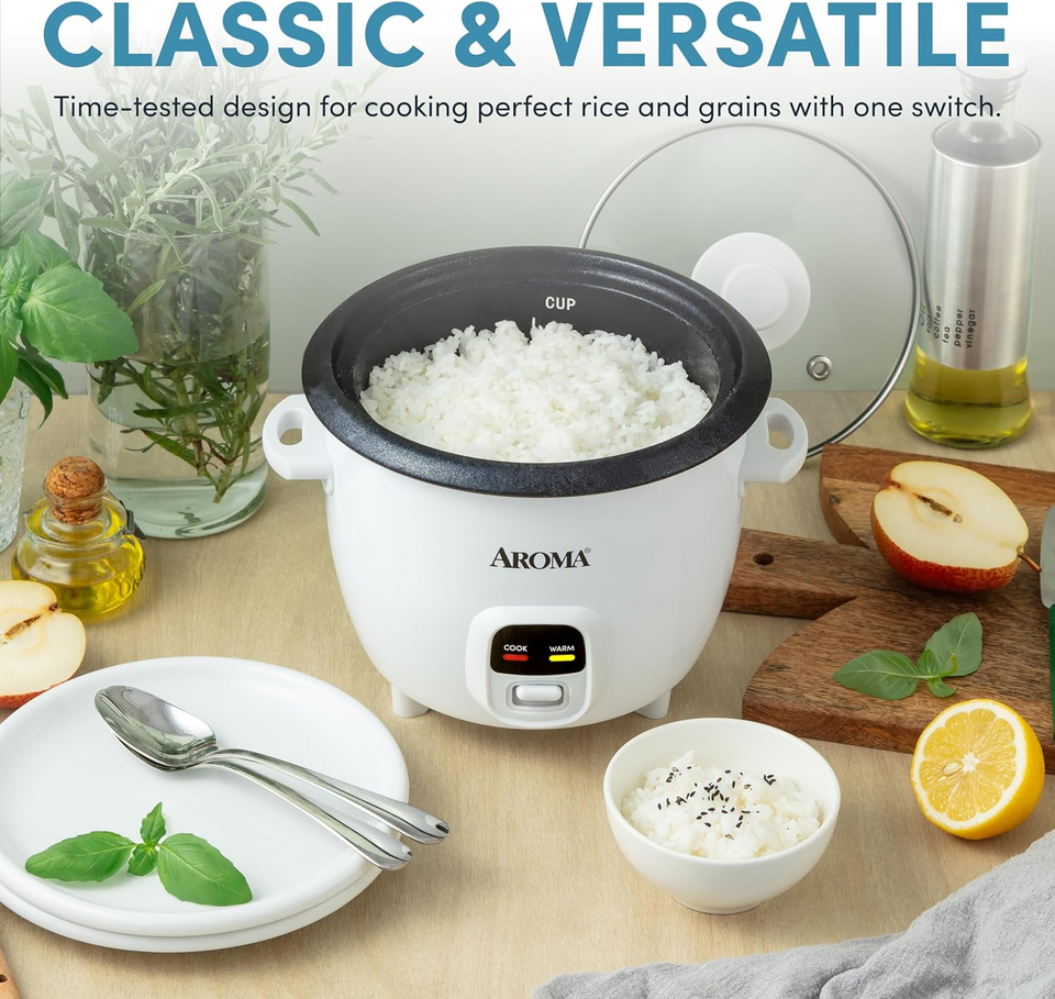 Rice Cooker, 3-Cup (Uncooked) / 6-Cup (Cooked), Small Rice Cooker ...