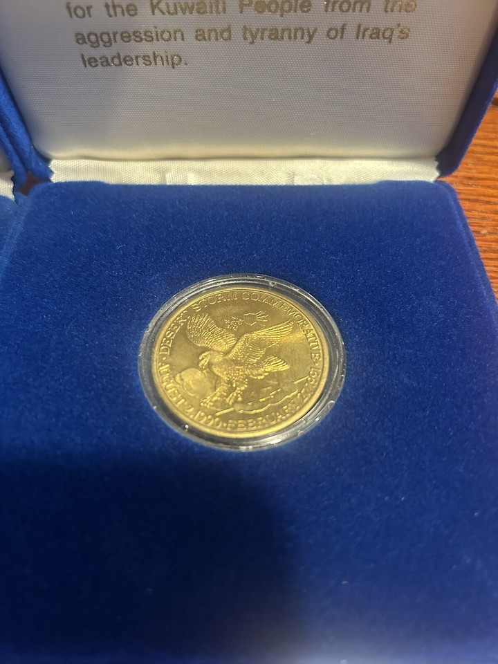 Desert Storm Commemorative Coin Set in Cases - .999 Silver and Brass | eBay