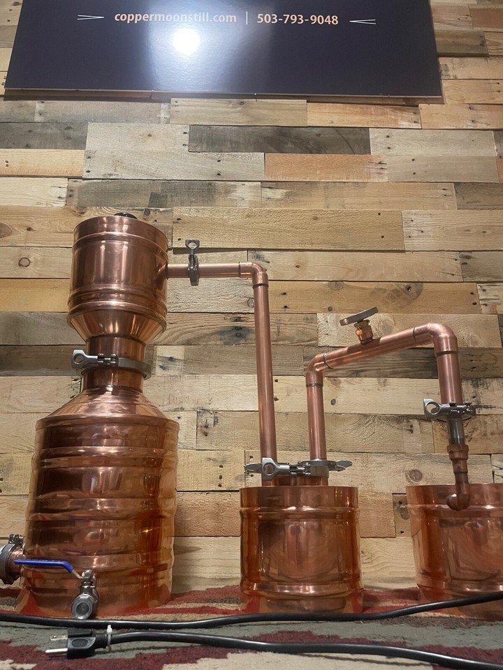 3 gallon copper still set by Copper Moon Still Company. 3gal boiler ...