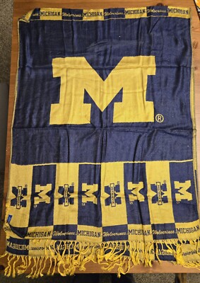 University Of Michigan Wolverines Tassel Scarf/Shawl/Blanket Soft | eBay