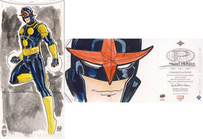 2014 Marvel Premier 3-Panel Sketch Card Mederos Nova | eBay