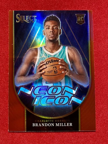 2023-24 Panini Select Brandon Miller Neon Icon Red Prizm Rookie #11 ...