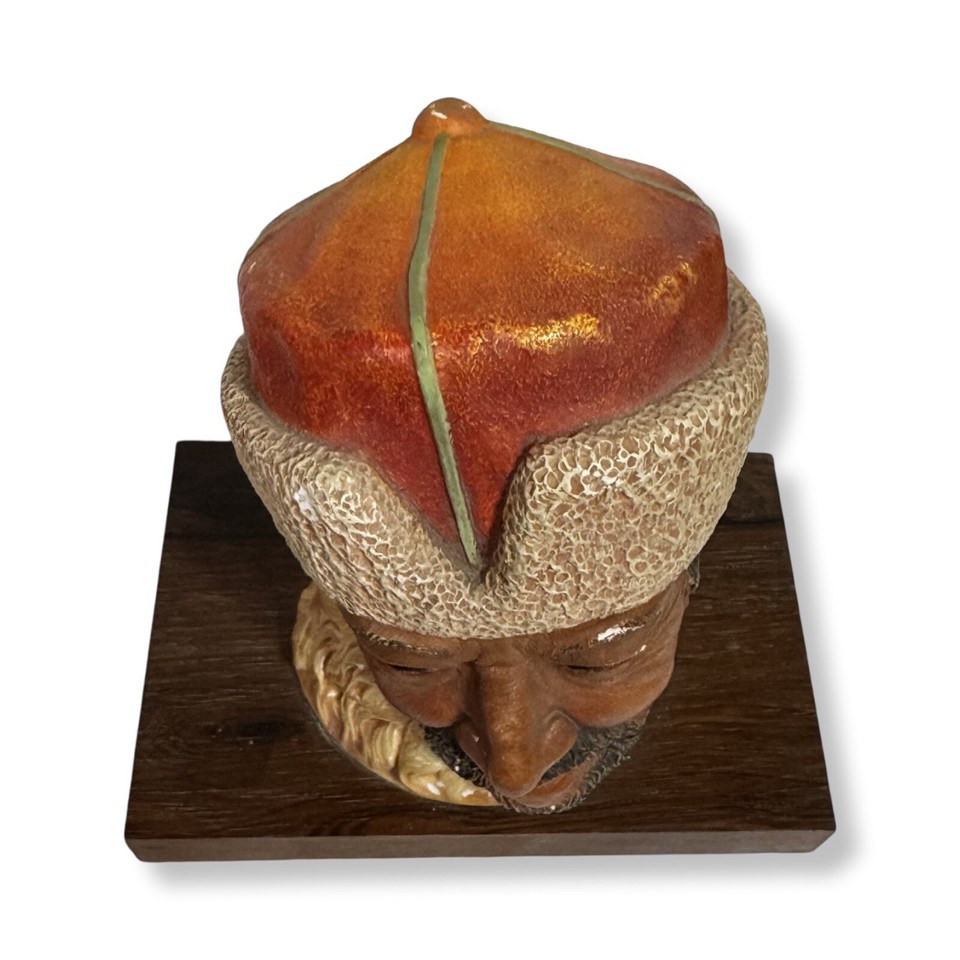 Vintage 1960s Bossons Chalkware Head Bust Himalayan Wood Base Free ...