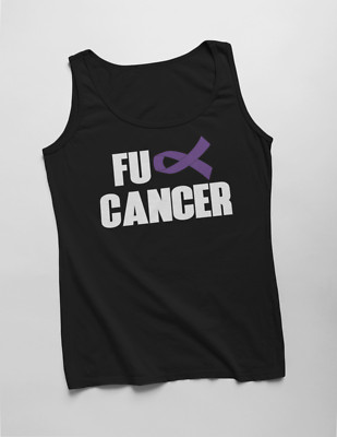 Mens Tank Top FU Cancer Shirt Pancreatic Cancer Awareness Survivor Tee ...