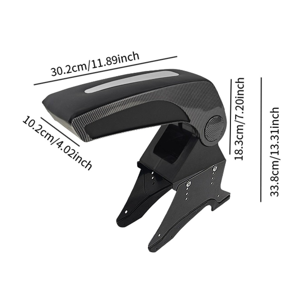 Car Center Console Armrest Box Car Height Adjustable PU Arm Rest ...