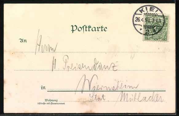 Artist Postcard A. Heide: Deutsches Torpedo Boat At Full Of Ride 1898 ...