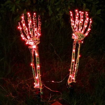 Halloween LED Light up Skeleton Arm Hand Halloween Party Outdoor Home ...