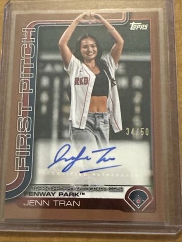 2025 Topps Series 2 First Pitch Auto Jenn Tran 35/50 (FPA-TRAN) FENWAY ...