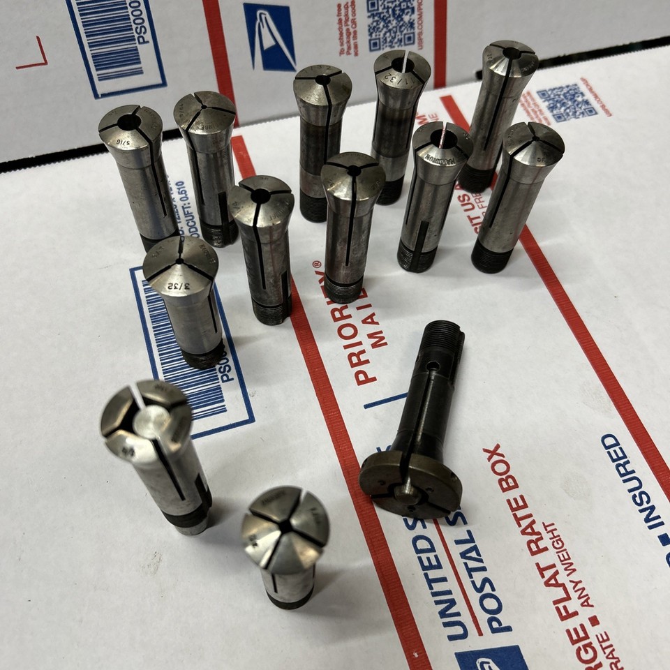 HARDINGE 3C ROUND COLLETS 5/64 3/32 3/16 1/4 9/32 5/16 3/8 SQUARE 1/8 ...