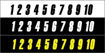 STICK ON NUMBERS 4 INCH PACK OF 3 NUMBERS BLACK OR WHITE SELF ADHESIVE ...