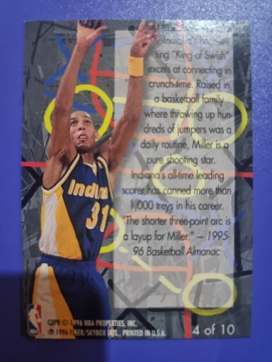 REGGIE MILLER 1995-96 Flair Play Maker Lenticular Rare | eBay