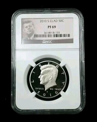 2010 S 50C PROOF CLAD Kennedy Hall Dollar NGC PF 69 #3188 | eBay