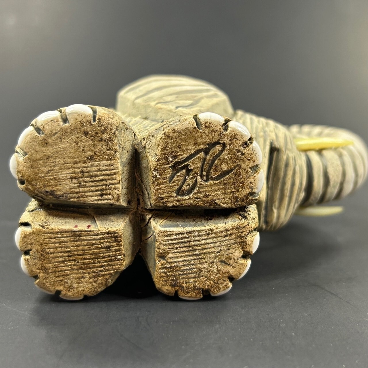 Vtg Elephant Trunk Up Ceramic Figurine Artesania Rinconada #9 Handmade ...