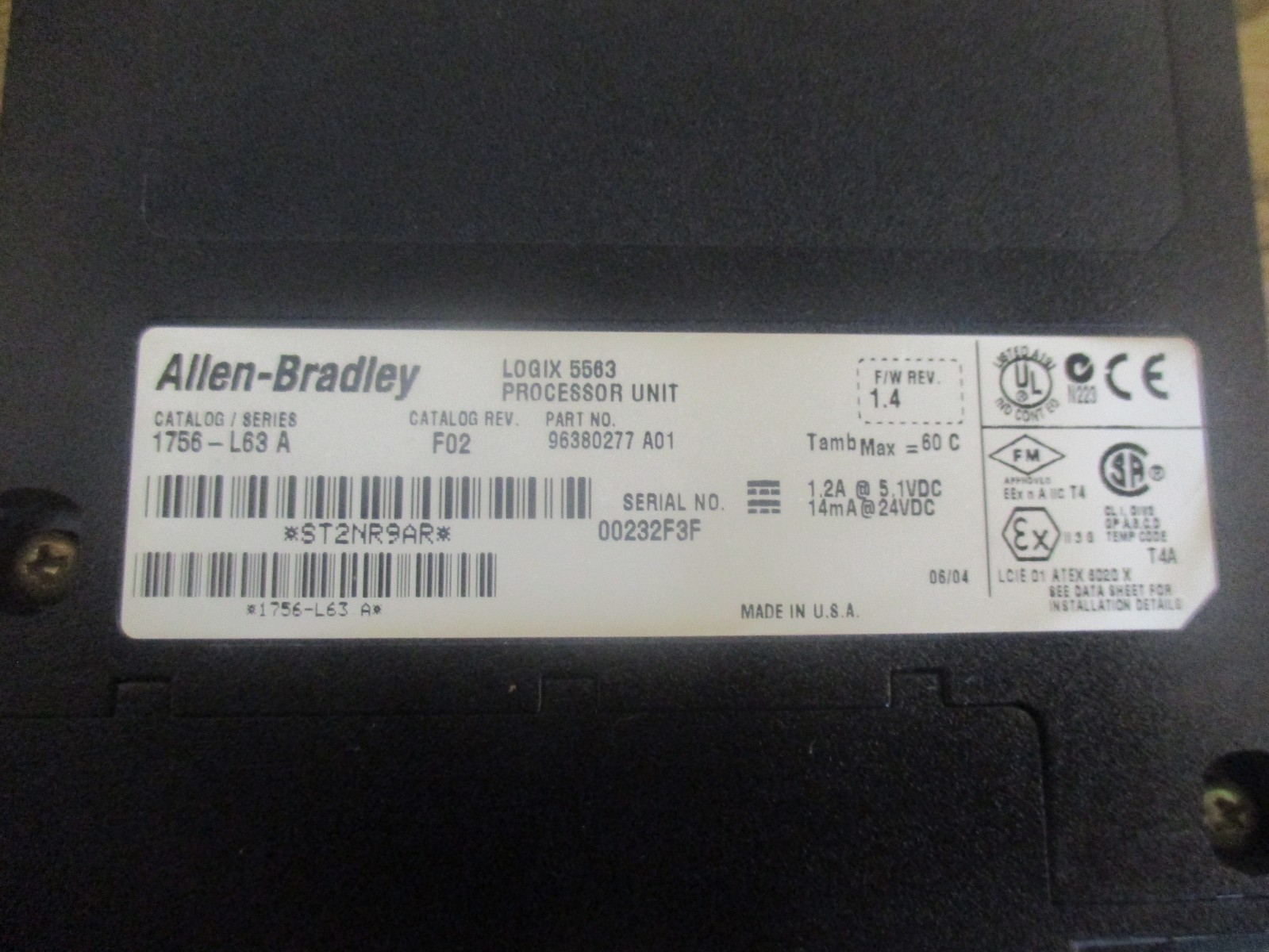 Allen-bradley 1756-l63 serie B Controllogix 5563 procesador | Compra ...