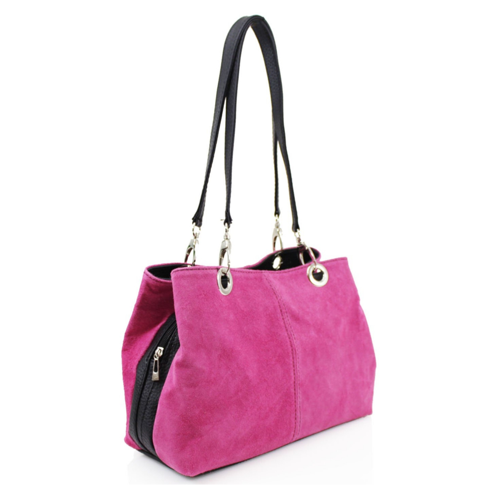 Ladies Three Compartment Style Suede Leather Shoulder Bag Women ...