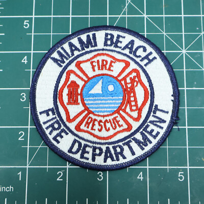 Vtg Miami Beach Fire Department Uniform Patch Sew On NEW | eBay