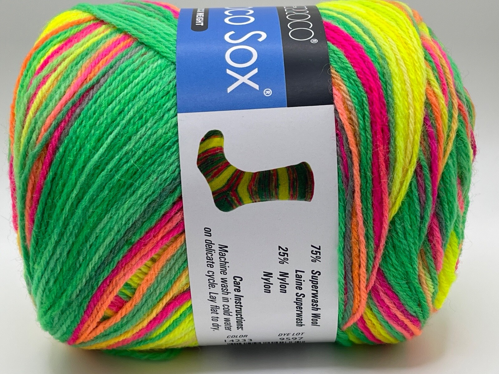 Berroco Sox Sock Yarn 14233 Maui Green Pink + Superwash Wool Nylon ...