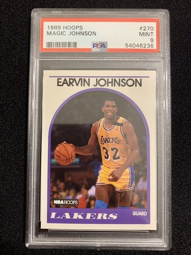 Earvin Magic Johnson 1989 Hoops #270 Los Angeles Lakers HOF PSA 9 MINT ...