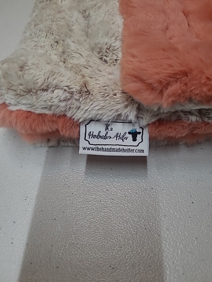 The Handmade Heifer 5ftX3ft Minky Peach & Light Colored Throw Blanket-J ...