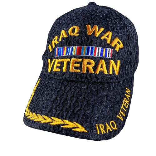 Iraq War Veteran Black Military Hat Baseball Cap Adjustable Allover ...