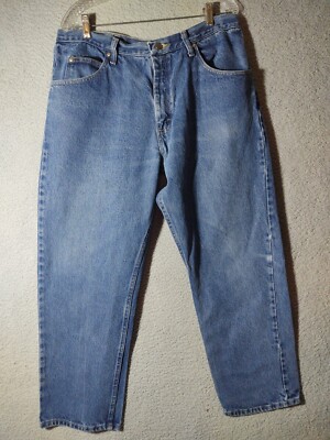 Wrangler Jeans Mens 36x30 Blue Denim Relaxed Fit Pockets | eBay