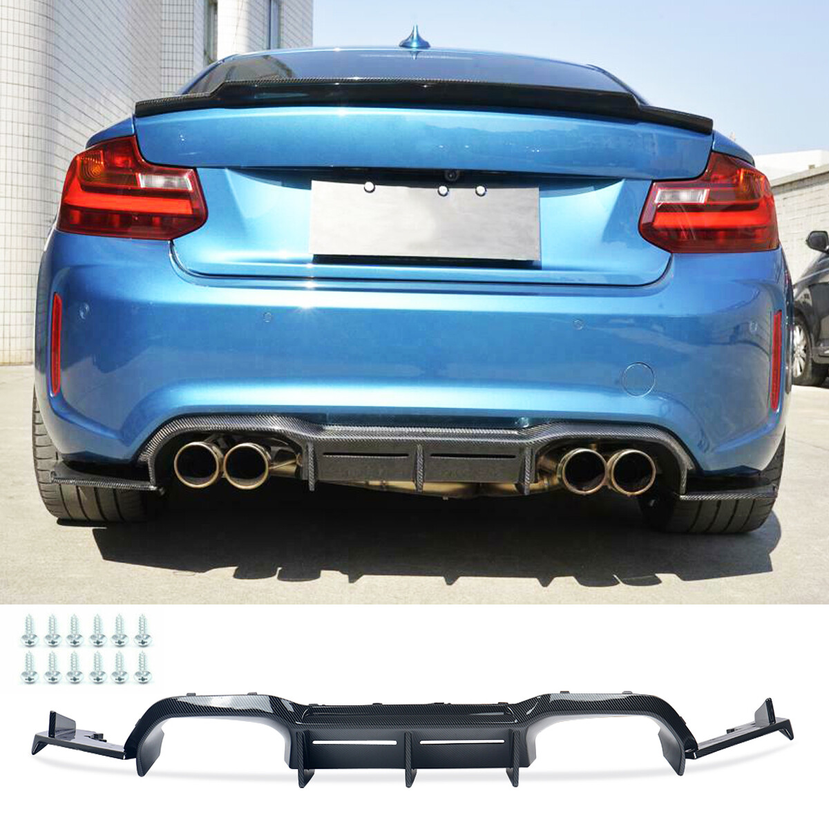 For BMW 2 Series F87 M2 Coupe 2016-2021 Rear Bumper Diffuser Carbon ...