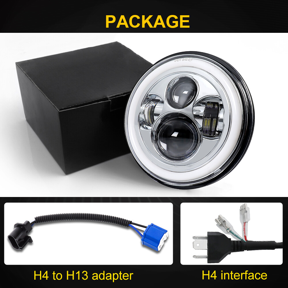 2X 7" inch LED Headlight Hi/Lo Beam Chrome For Chevrolet Camaro Z28 SS ...