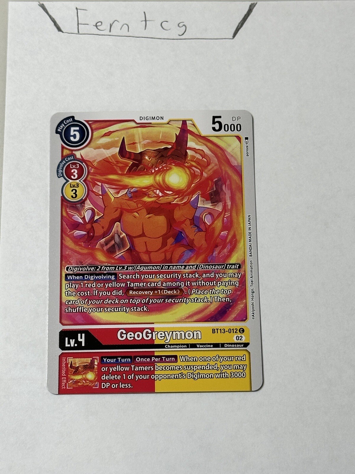 Digimon Geogreymon Common NM Versus Royal Knight Ships Same Day! | eBay