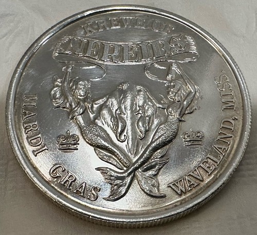 VERY Scarce Vintage 1971 1 oz Sea Nymph Mermaids Silver Art Round .999 ...