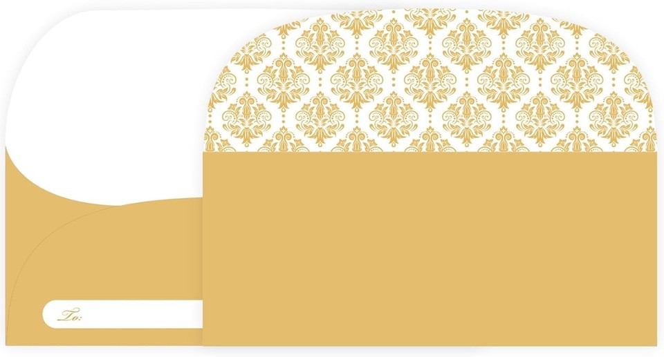 100 Pack Gold Money Envelopes for Cash Gifts (7X3 Inch), Fancy ...