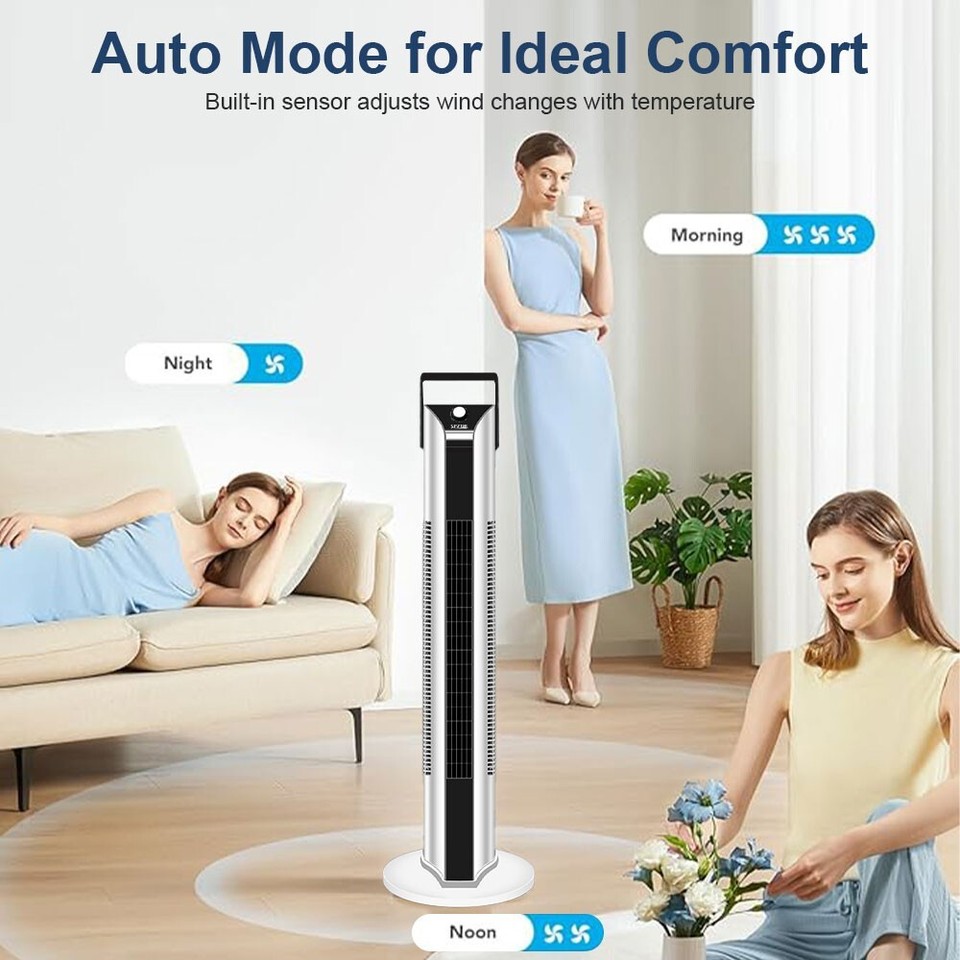 Quiet Tower Fan, Fans That Blow Cold Air, 80° Oscillating Fan with ...