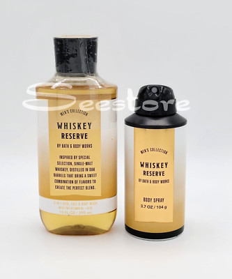 Bath & Body Works Whiskey Reserve Men's Body Spray & 3 in 1 Body Wash ...