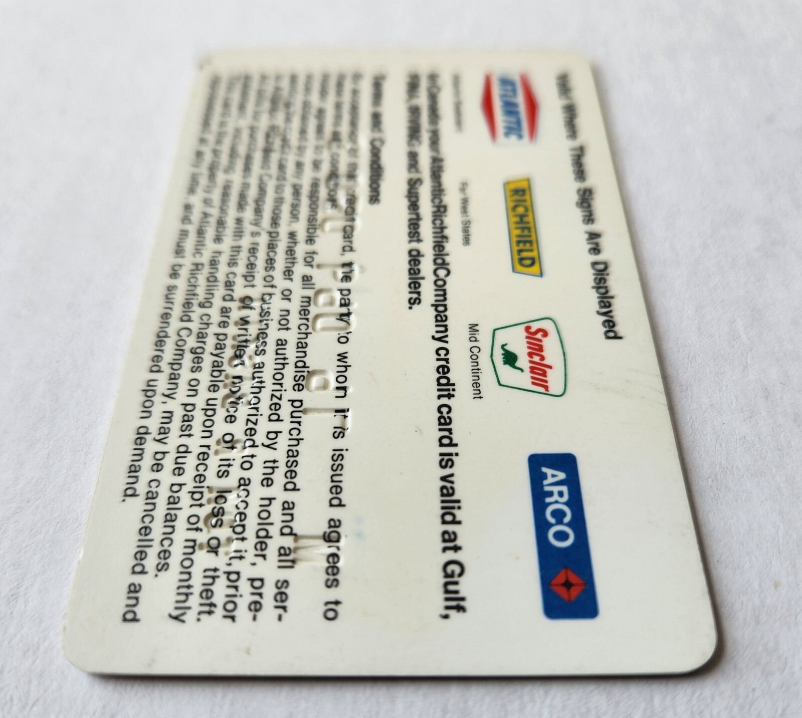 Sinclair Atlantic Richfield Company Expired Vintage Card. Pre-Owned ...