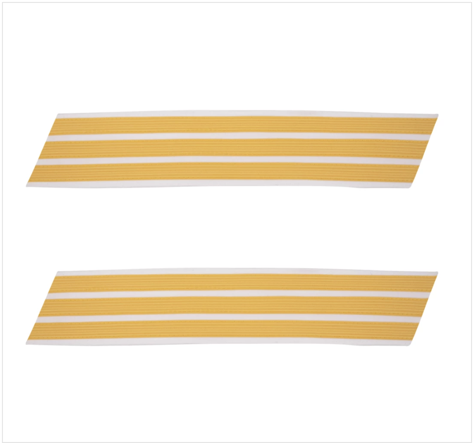 GENUINE U.S. ARMY SERVICE STRIPE: GOLD EMBROIDERED ON WHITE - MALE, SET ...