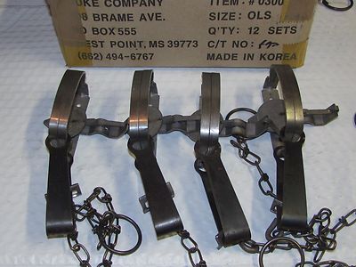4 Duke # 0 Long Spring Foothold Traps Mink Muskrat Gopher Trapping 0300 ...