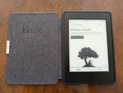 Amazon Kindle Paperwhite 7th generation black bundled with leather case ...