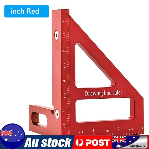 3D Multi-Angle Ruler Square Protractor DIY for Engineer Carpenter (Red ...