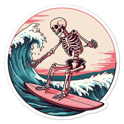 Surfing Skeleton Surf Sticker Decal | eBay