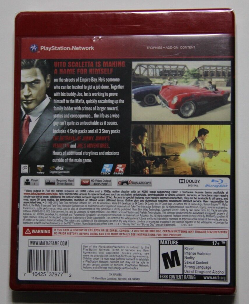 Mafia II -- Greatest Hits (Sony PlayStation 3, 2011) for sale online | eBay
