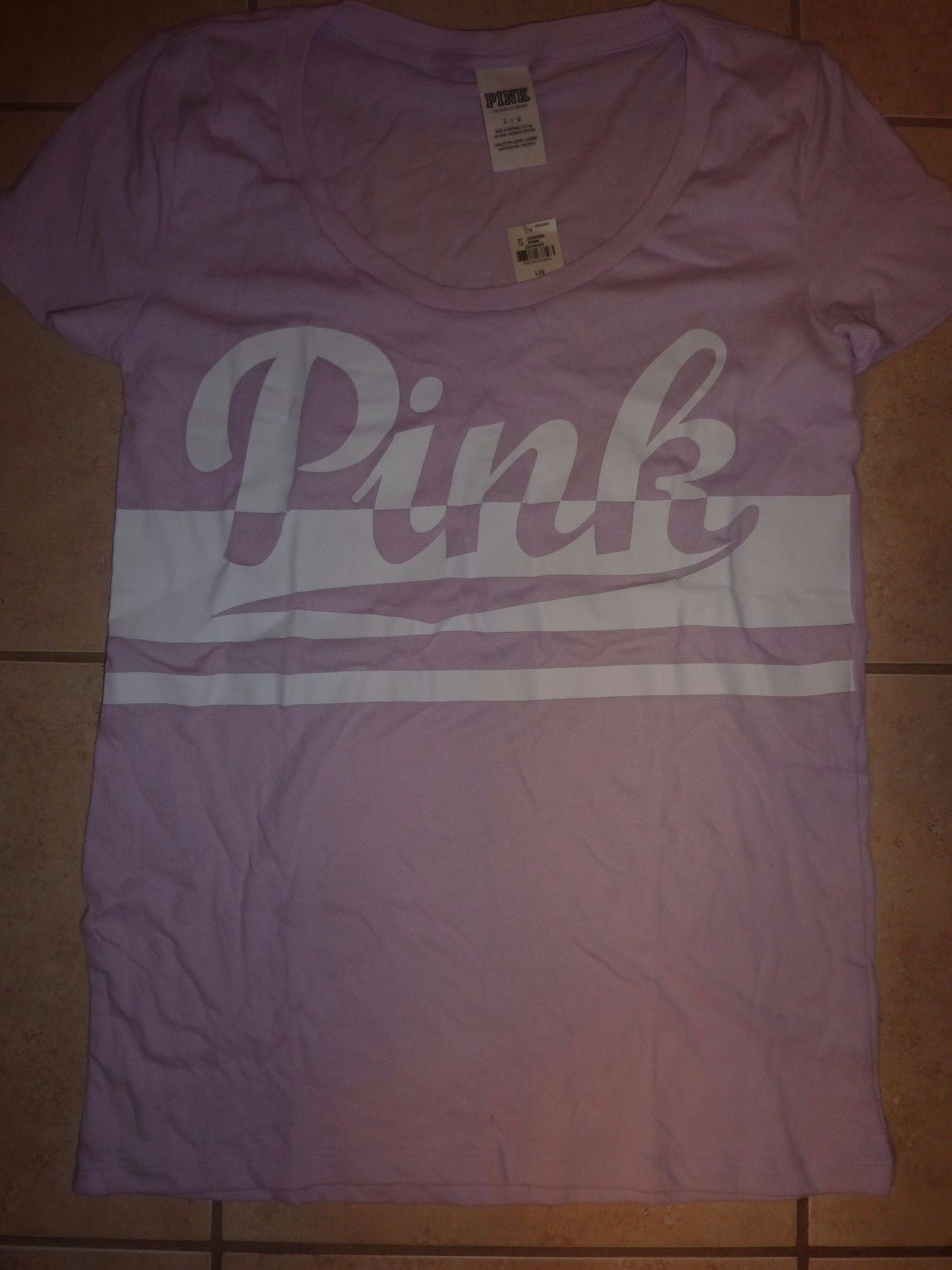 VICTORIAS SECRET PINK CURSIVE "PINK" SCOOPNECK/CREW TEESHIRT NWT | eBay