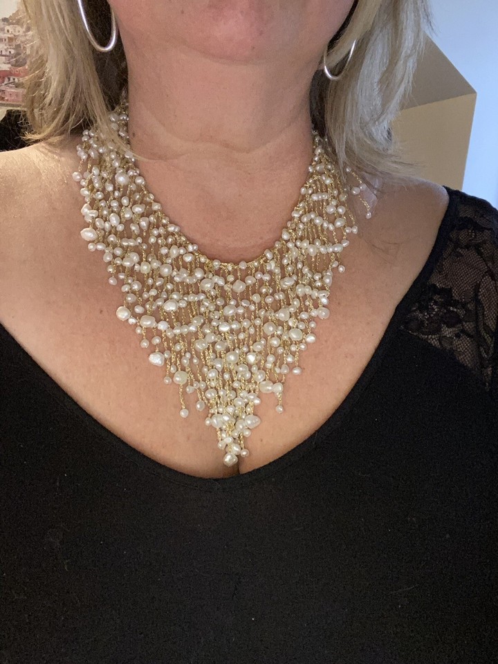 Rarities Carol Brodie 925 Gold Metallic Cultured Freshwater Pearl Bid ...