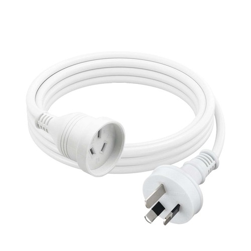 3M/5M/10M 10Amp Power Extension Cable Extension Cord Lead White 240V ...
