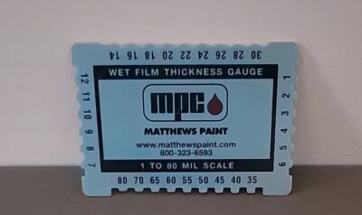 MPG Wet Film Thickness Gauge Comb 1-80 Mil Scale, 25-2000 Micron Scale ...