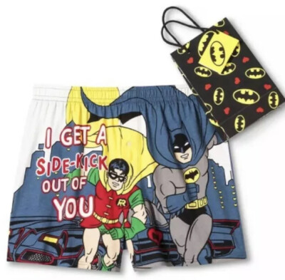 BATMAN and ROBIN Boxer Shorts SMALL Men's 28-30 Side-Kick VALENTINE New ...